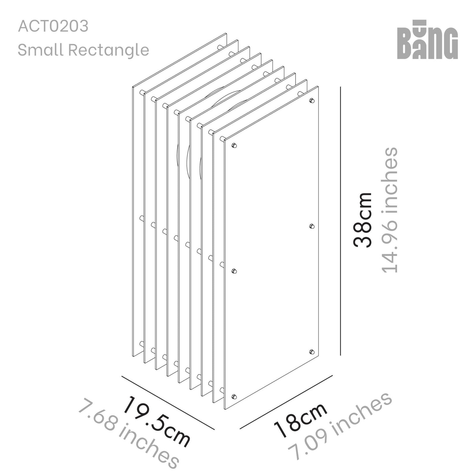 Lớp small rectangle in green acrylic – BaNG eShop